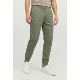 Jack & Jones Schlupfhose JACK & JONES "JPSTGORDON DYLAN JOGGER", Herren, Gr. L, N-Gr, deep lichen gr&uuml;n, Web, Obermaterial: 98% Baumwolle, 2% Elasthan, unifarben, regular fit lang, Hosen Schlupfhose, Baumwollmischung, regular fit