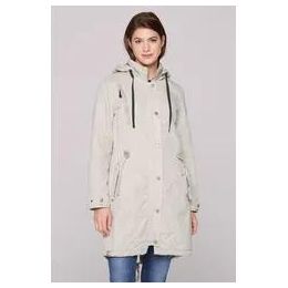 Parka SOCCX, Damen, Gr. L, stone beige, Web, Material Oberstoff: 100% Baumwolle, Futter Rumpf: 100% Baumwolle, Futter &Auml;rmel: 100% Polyester, bestickt, regular fit lang, eingesetzt gerader Abschluss, Jacken Parka, mit abtrennbarer Kapuze