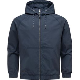 Outdoorjacke Ragwear "Outdoorjacke Roog YOUMODO", Herren, Gr. L, blau (navy), Obermaterial: 65% Baumwolle CO. 35% Polyester PES., gerade, hoch geschlossener Ausschnitt, elastischer Bund, Jacken Outdoorjacke, Leichte Herren &Uuml;bergangsjacke mit Kapuze