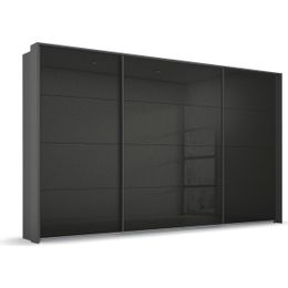 Schwebet&uuml;renschrank Rauch "Kleiderschrank Schrank Garderobe OTELI inkl. 3 Innenschubladen", grau (graumetallic, effektgrau hochglanz), B:323cm H:233cm T:68cm, Holzwerkstoff, Schr&auml;nke, Schwebet&uuml;renschrank, inkl. Passepartout optional mit Beleuchtung MADE IN GERMANY