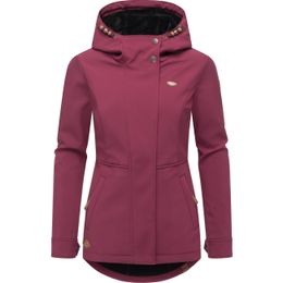 Softshelljacke Ragwear "Softshelljacke Yba", Damen, Gr. L, rot (wine25), Obermaterial: 97% Polyester PES. 3% Elasthan EL. Obermaterial: Futter: 100% Polyester PES. 100% Polyester PES., Jacken Softshelljacke