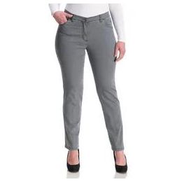 Stretch-Hose KjBRAND "Betty", Damen, Gr. 42 (21), K-Gr, grau (grau, kurzgr&ouml;&szlig;en), Denim/Jeans, Obermaterial: 78% Baumwolle, 18% Polyester, 4% Elasthan, gerade lang, Hosen, super Stretch