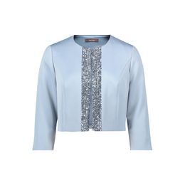 Jackenblazer Vera Mont "Blazer-Jacke mit Glanzeffekt", Damen, Gr. 38, blau (light steel blau), Obermaterial: 97% Polyester PES. 3% Elasthan EL., Blazer Jackenblazer