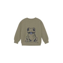 Sweater Minymo "Sweater MISweatshirt LS", M&auml;dchen, Gr. 98, braun (timber wolf), Obermaterial: 95% Baumwolle CO. 5% Elasthan EL., Sweatshirts Sweater