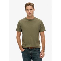 Superdry Herren Rundhalsshirt "CLASSIC ESSENTIAL TEE", gr&uuml;n, Gr. M, unifarben, Single Jersey, Obermaterial: 100% Baumwolle, Shirts, Relaxed Fit, aus