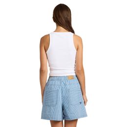 Shorts Roxy "Stay Wavy Mid", Damen, Gr. XL, coconut milk denim stripe, Obermaterial: 100% Walkfrottier;, Hosen Shorts