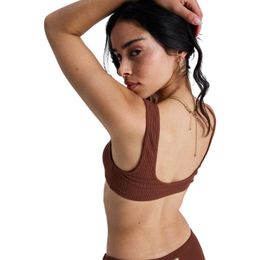 Bandeau-Bikini-Top Roxy "Roxy Sunshine", Damen, Gr. S, Cup B, cappuccino, Obermaterial: 89% Microfaser, 11% Elasthan;, Bikini-Oberteile Bandeau-Bikini-Top