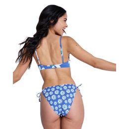 Bandeau-Bikini-Top Roxy "Printed Essentials", Damen, Gr. L, Cup B, dutch blau flower soul, Obermaterial: 85% Microfaser, 15% Elasthan;, Bikini-Oberteile Bandeau-Bikini-Top