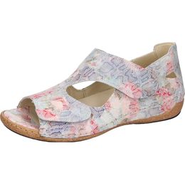 Waldl&auml;ufer Sandale WALDL&Auml;UFER "Heliett", Damen, Gr. 5 (38), pastell multicolor, Veloursleder, mehrfarbig, Schuhe Sandale, Sommerschuh, Sandalette, Keilabsatz, geschlossene Ferse, H-Weite