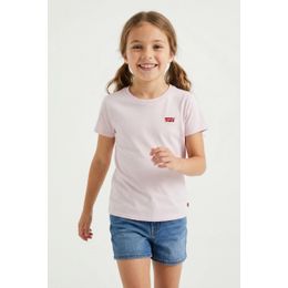 T-Shirt LEVI'S KIDS "LVG BATWING CHEST HIT TEE", M&auml;dchen, Gr. 8 (128), crystal pink, Jersey, Obermaterial: 100% Baumwolle, unifarben, Basic schmal h&uuml;ftlang, Rundhals, abgesteppte Kante, Shirts T-Shirt, mit Logo Print for GIRLS