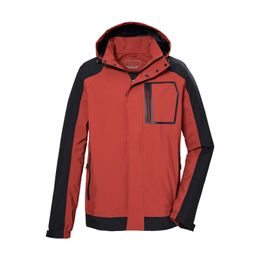 Outdoorjacke Killtec "KOS 54 MN JCKT", Herren, Gr. L, rot, Obermaterial: 100% Polyester;Futter: 100% Polyester, Jacken Outdoorjacke, Wasser- und winddichte Funktionsjacke, atmungsaktiv, abnehmbare Kapuze