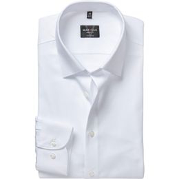 MARVELIS Herren Langarmhemd, wei&szlig;, Gr. 36, Web, Obermaterial: 100% Baumwolle, Hemden, New York Kentkragen, Businesshemd, k&ouml;rpernah, extra langer Arm