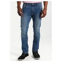 Regular-fit-Jeans INDICODE "INTony", Herren, Gr. 33, L&auml;nge 32, blau (medium indigo), Denim/Jeans, Obermaterial: 98% Baumwolle, 2% Elasthan, Abriebeffekte, regular fit kn&ouml;chellang, Jeans