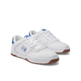 Sneaker DC Shoes "Central", Herren, Gr. 6,5(38,5), wei&szlig; (wei&szlig;, blau), Obermaterial:Obermaterial: Leder / Futter: Textil / Au&szlig;ensohle: Gummi;, Schuhe Sneaker