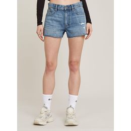 G-Star Raw G-STAR Damen 5-Pocket-Hose "True Denim Shorts Raw Edge"faded sea point blau destroyed, Gr. 30, Obermaterial: 100% Baumwolle, Hosen
