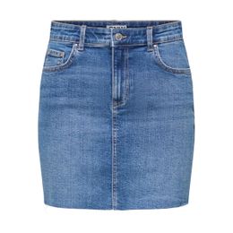 Jeansrock Only "ONLLOLA REG SHORT RW SKIRT DNM", Damen, Gr. L, medium blau denim, Denim/Jeans, Obermaterial: 99% Baumwolle, 1% Elasthan, unifarben, kurz, R&ouml;cke Jeansrock, Baumwollmischung, Regular Waist