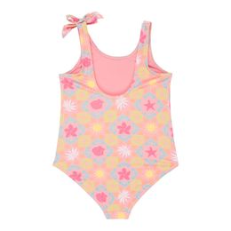 Badeanzug Roxy "Check", Kinder, Gr. 5(108-114cm), plumeria hippie hour diagonal, Recycling-Polyester, Badeanz&uuml;ge Badeanzug
