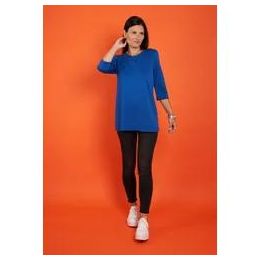 3/4-Arm-Shirt Seidel Moden "Exklusiv bei OTTO", Damen, Gr. 34, blau, Obermaterial: 50% Polyester, 45% Viskose, 5% Elasthan, unifarben, regular fit Po-bedeckend, Rundhals, Shirts 3/4-Arm-Shirt, mit 3/4 &Auml;rmeln, MADE IN GERMANY
