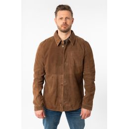 Mauritius Herren Langarmhemd "MMJarom", braun, Gr. L, unifarben, Obermaterial: 100% Schafsleder. Futter: 100% Baumwolle. &Auml;rmelfutter: 100% Polyester,
