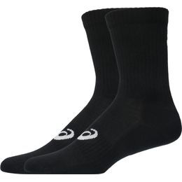 Sportsocken asics "6 PACK CREW SOCK", Damen, Gr. M (39/42), performance schwarz, Obermaterial: 70% Baumwolle, 16% Nylon, 11% Polyester, 3% sonstige Fasern, Socken Sportsocken, f&uuml;r Fitness, mit Mesh-Knit-Gewebe, mit D&auml;mpfung