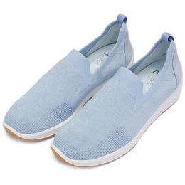 Slipper Ara "LISSABON", Damen, Gr. 3,5 (36,5), hellblau, Textil, Veloursleder, unifarben, Basic, Schuhe Slipper, Slip-On-Sneaker, Schlupfschuh, Komfortschuh in Weite G