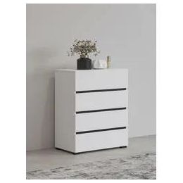 Kommode OTTO HOME "Cross,Breite 60 cm, moderne grifflose Sideboard,4 Schubk&auml;sten", wei&szlig;, B:60cm H:78,5cm T:40cm, Sideboards, Kommode, Schubladenschrank mit viel Stauraum, Flur Highboard