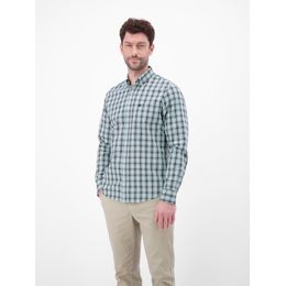 Langarmhemd Lerros, Herren, Gr. XXL, N-Gr, arctic blau, Web, Obermaterial: 100% Baumwolle, kariert, regular fit h&uuml;ftbedeckend, Rundhals, Hemden Langarmhemd, kariert, mit Knopfleiste