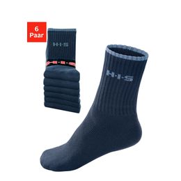 H.I.S. H.I.S Herren Sportsocken, Gr. 39, blau, Baumwollmischung, Rippstruktur, Socken, mit Frottee & verst&auml;rkten Belastungszonen
