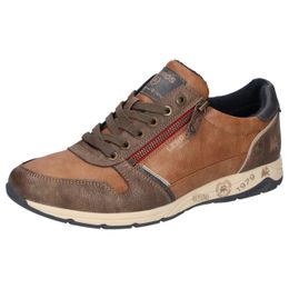 Sneaker Lerros, Herren, Gr. 43, cognac, braun, Lederimitat, Schuhe Sneaker, Schn&uuml;rschuh, Freizeitschuh, Halbschuh mit Rei&szlig;verschluss