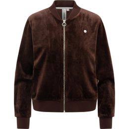Sweatjacke Ragwear "Sweatjacke Doron Embossed", Damen, Gr. XS, braun (schwarz choco), Obermaterial: 94% Polyester PES. 6% Elasthan EL., Sweatjacken Sweatjacke