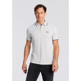 Poloshirt BOSS Green "Paddy", Herren, Gr. L, light, pastel grau053, Jersey, Obermaterial: 100% Baumwolle, regular fit, hoch geschlossener Ausschnitt, eng B&uuml;ndchen, Shirts Poloshirt, atmungsaktive Piqu&eacute;-Webstruktur, Flachstrickkragen, gerader Schnitt