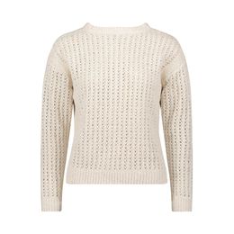 Rundhalspullover Betty Barclay "Grobstrick-Pullover mit Lochmuster", Damen, Gr. 40, beige, Obermaterial: 90% Polyester PES. 10% Polyamid PA., Pullover Rundhalspullover