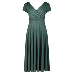 Cocktailkleid Vera Mont "Cocktailkleid im Glitzer-Look", Damen, Gr. 44, EURO, gr&uuml;n (dunkelgr&uuml;n, grau), 100% Polyester PES., Kleider Cocktailkleid