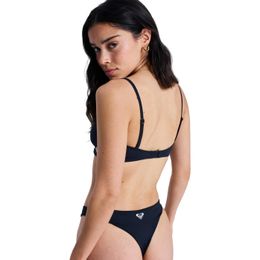Bandeau-Bikini-Top Roxy "Solid Essentials", Damen, Gr. M, Cup B, anthrazit, Obermaterial: 85% Microfaser, 15% Elasthan;, Bikini-Oberteile Bandeau-Bikini-Top