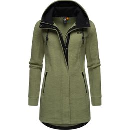 Kapuzensweatjacke Ragwear "Fellimitatmantel Letti Teddy-Fleece", Damen, Gr. 4XL, gr&uuml;n (light olive), Obermaterial: 100% Polyester PES. Futter: 100% Polyester PES., Sweatjacken Kapuzensweatjacke