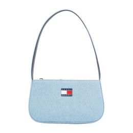 Umh&auml;ngetasche Tommy Jeans "TJW ESS MUST SHOULDER BAG DENIM", Damen, Gr. B/H/T: 22cm x 12cm x 4cm, blau (jeansfarben), Baumwolle, Lederimitat, Taschen Umh&auml;ngetasche, Damen Henkeltasche, Schultertasche, Mini Bag im Jeanslook