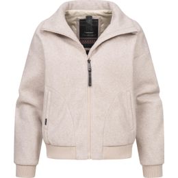 Kapuzensweatjacke Ragwear "&Uuml;bergangsjacke Toscia", Damen, Gr. XXL, beige (ecru), Obermaterial: 100% Polyester PES. Futter: 100% Polyester PES., Jacken Kapuzensweatjacke
