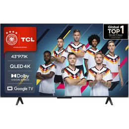 TCL QLED-Fernseher "43P71KX1", Energieeffizienz: F, schwarz, 43, Fernseher, Multi-HDR, Dolby Vision, Smart TV, Airplay2, Dolby Atmos, Game Master, QLED-Fernseher