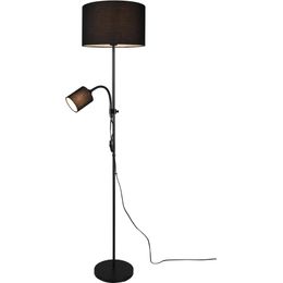 REALITY LEUCHTEN Stehlampe "OWEN", schwarz, Leuchten, Getrennt schaltbar, Lesearm flexibel, H&ouml;he 160 cm, Stehlampe