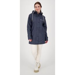 Regenjacke DEPROC Active "Friesennerz NEW ELLESMERE", Damen, Gr. 48 (XL), blau (navy), 100% Polyester, figurumspielend, gerader Abschluss mit Druckknopf, Jacken Regenjacke, auch in Gro&szlig;en Gr&ouml;&szlig;en erh&auml;ltlich