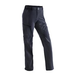 Outdoorhose Maier Sports "Nata", Damen, Gr. 23, Kurzgr&ouml;&szlig;en, blau (dunkelblau), 90% Polyamid, 10% Elasthan, Hosen Outdoorhose, Damen Zip-Off Wanderhose, atmungsaktive Trekkinghose, Regular Fit