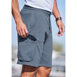 Sweatshorts AUTHENTIC LE JOGGER "kurze Sweathose", Herren, Gr. L (52/54), N-Gr, blau, Sweatware, Obermaterial: 60% Baumwolle, 40% Polyester, unifarben, regular fit ca. Mitte Knie, Hosen Sweatshorts, Cargotaschen mit Webdetails