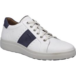 Sneaker Josef Seibel "Maddox 04, weiss-blau", Herren, Gr. 45, wei&szlig; (wei&szlig;, blau), Obermaterial: 100% Rindsleder Leather cow., Schuhe Sneaker