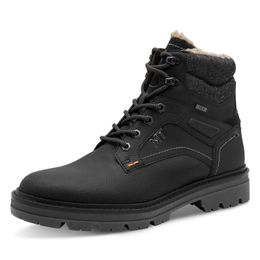Winterboots Marco Tozzi, Herren, Gr. 45, schwarz, Nubuklederimitat, Textil, unifarben, Schuhe Winterboots, Outdoorboots, Schn&uuml;rboots mit TEX-Ausstattung