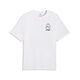 Puma Herren T-Shirt "Graphic Relaxed T-Shirt Herren", wei&szlig;, Gr. M, bedruckt, Obermaterial: 100% Baumwolle. Rippe: 80% Baumwolle, 20% Polyester, Shirts