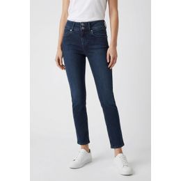 Slim-fit-Jeans Pepe Jeans "GEN PUSH UP", Damen, Gr. 32, L&auml;nge 30, dunkelblau, Denim/Jeans, Obermaterial: 84% Baumwolle, 15% Polyester, 1% Elasthan, slim fit lang, Jeans Slim-fit-Jeans, mit doppeltem Knopfverschluss, Mid Waist, Topseller