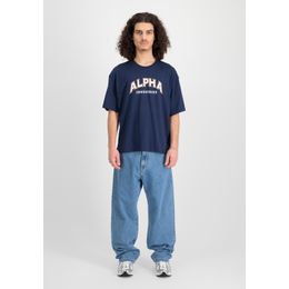 Herren T-Shirt "College T-Shirt", blau, Gr. XS, Alpha Industries, Obermaterial: 100% Baumwolle, Shirts