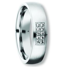 Silberring ONE ELEMENT "Zirkonia Freundschaft Partner Ring aus 925 Silber" Gr. 62, silber, Fingerringe, Damen, 62,mit Zirkonia, Silber 925 (Sterlingsilber), Silberring