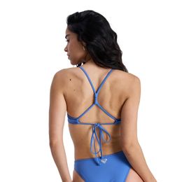 Triangel-Bikini-Top Roxy "Solid Essentials", Damen, Gr. XS, Cup B, dutch blau, Obermaterial: 85% Microfaser, 15% Elasthan;, Bikini-Oberteile Triangel-Bikini-Top