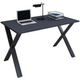 Schreibtisch Vcm "Schreibtisch B&uuml;rotisch Computertisch 140x50 Lona X", schwarz (schwarz, anthrazit), B:140cm T:50cm, Tische, Schreibtisch